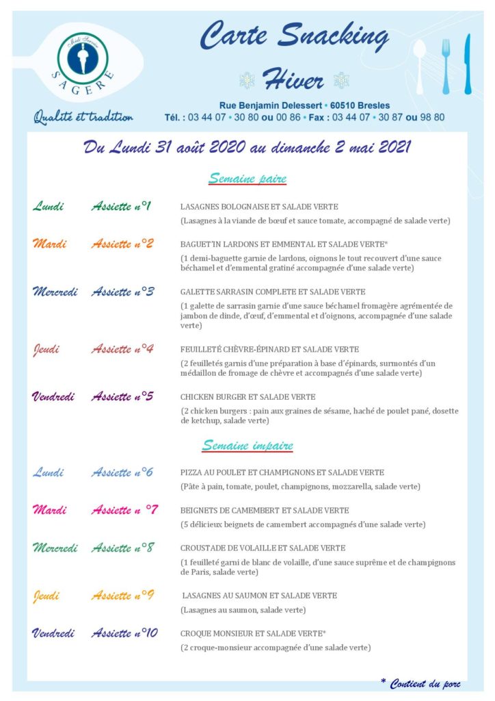 La variété au quotidien – SAGERE Restauration Spécialiste du repas ...